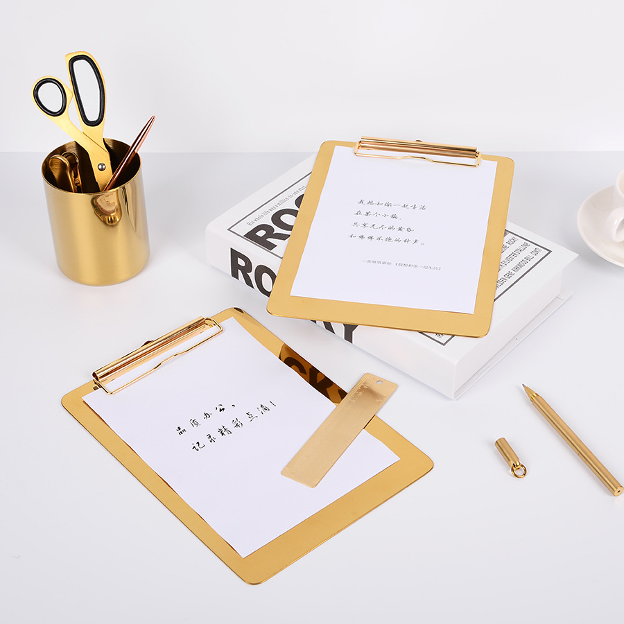 Nordic A4 Writing Splint Gold Stainless Steel Folder | Stationery ...